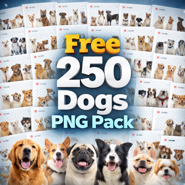 Free 250 Dogs PNG Pack – High-Resolution Transparent Dog Clipart ...