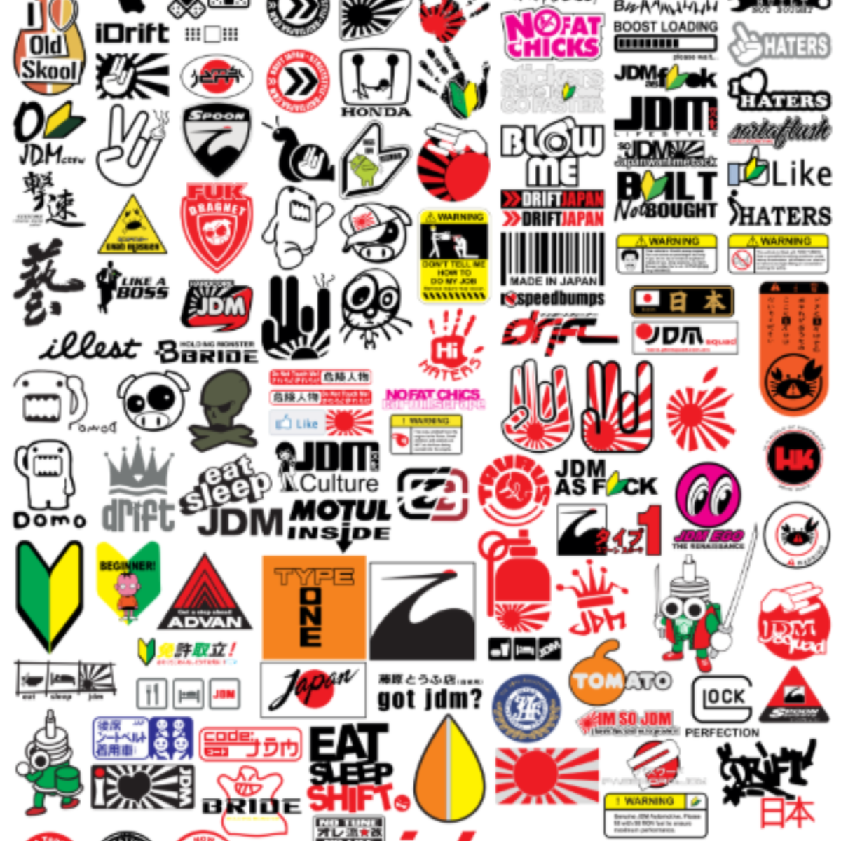 500+ JDM Stickers Bundle Car Decals Vector Files PNG, EPS - Pixbundle