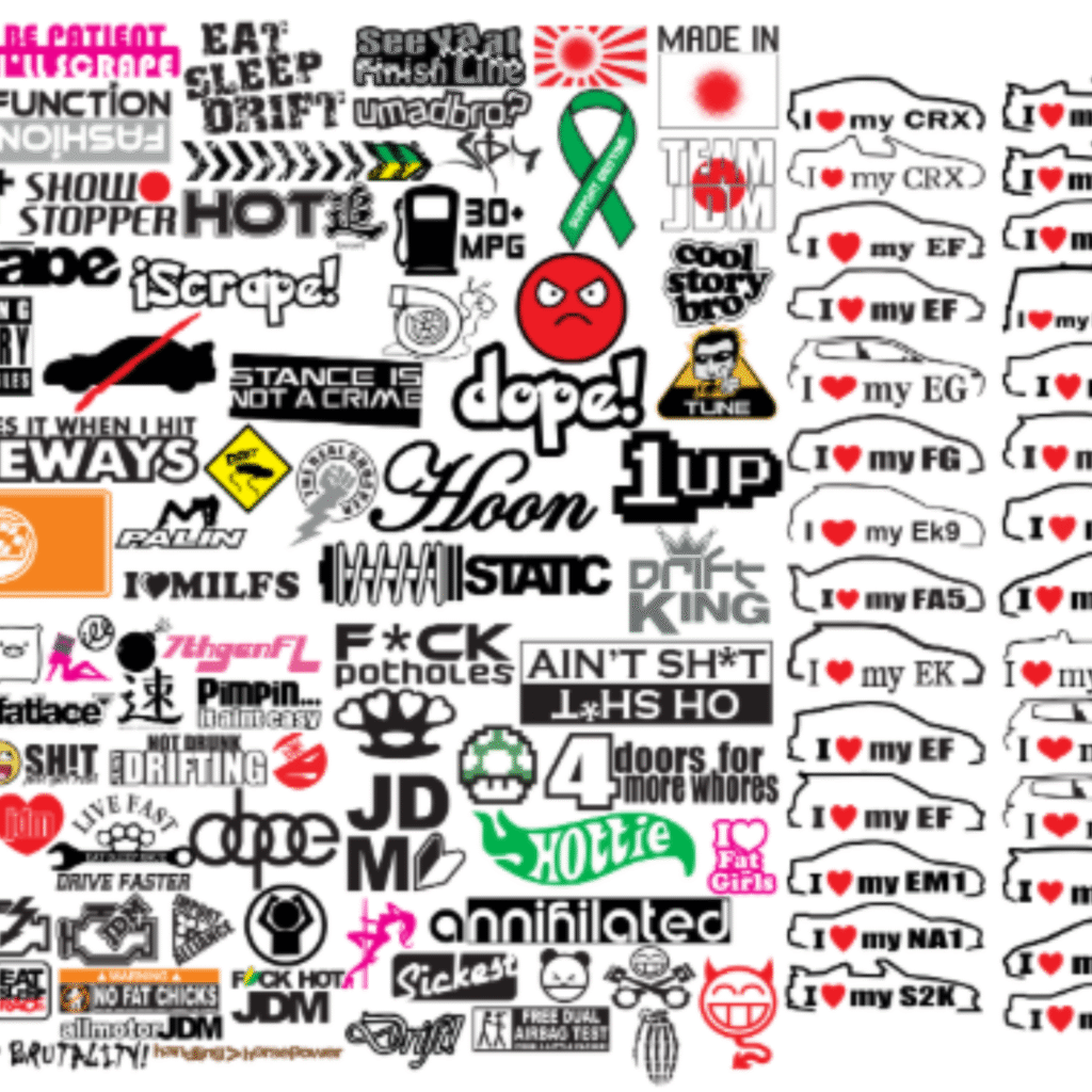 500+ JDM Stickers Bundle Car Decals Vector Files PNG, EPS - Pixbundle
