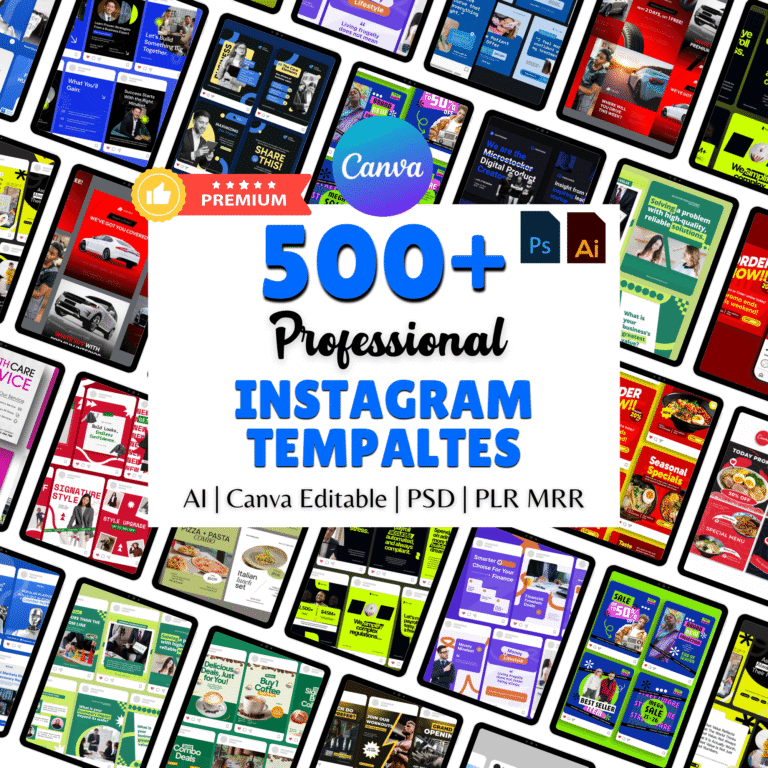 500+ Instagram Templates Canva, psd & ai Editable, plr mrr - Pixbundle