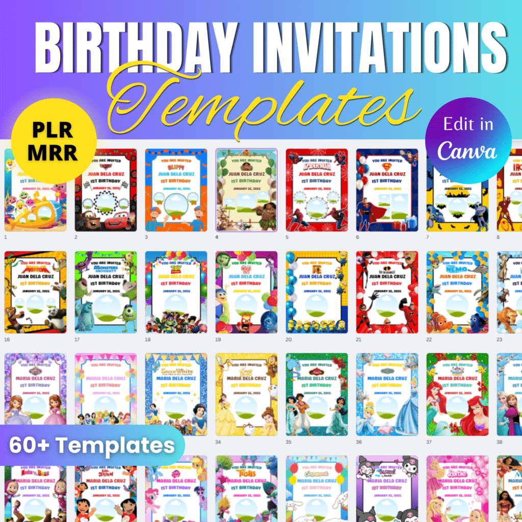 Editable Birthday Invitation Canva Templates Bundle - Pixbundle