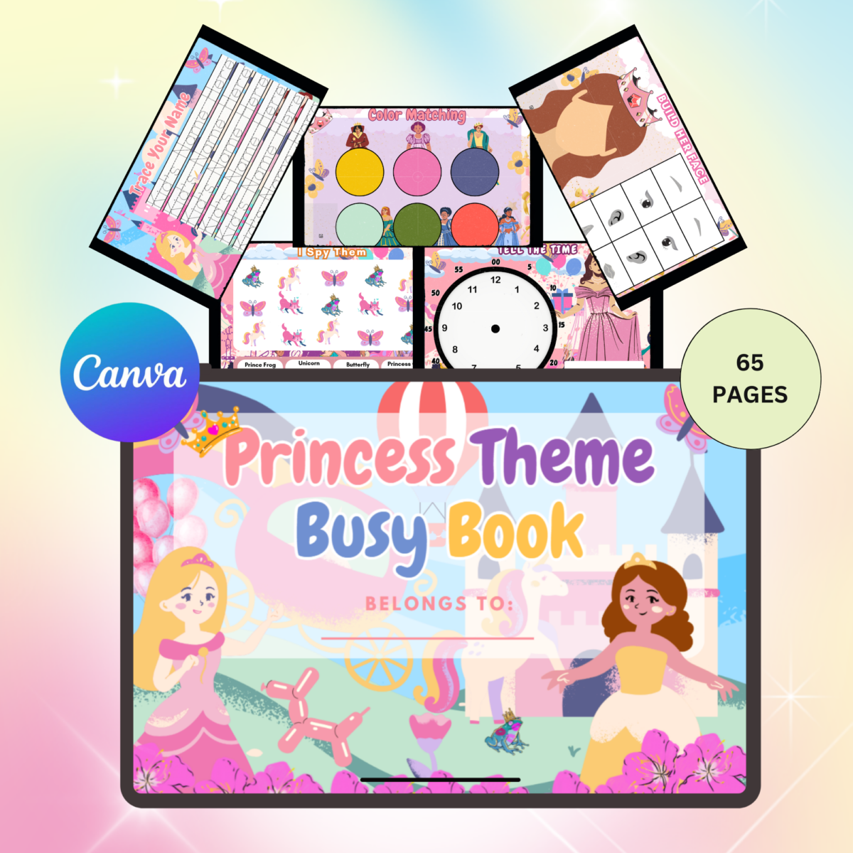 Princess Busy Book for Toddlers | Printable Learning Fun - pixbundle.com