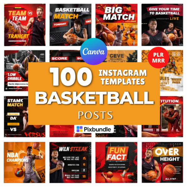100 Basketball Instagram Post Templates – Canva Editable - Pixbundle