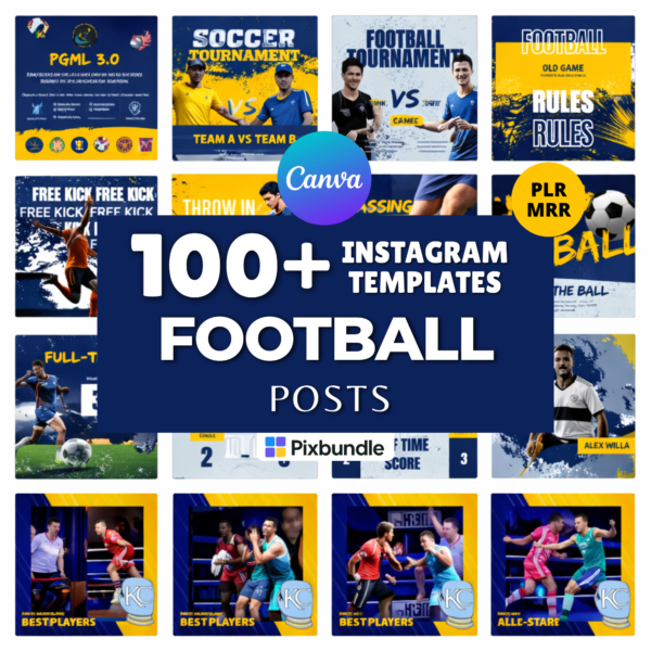 100+ Football Instagram Post Templates – Canva Editable - Pixbundle