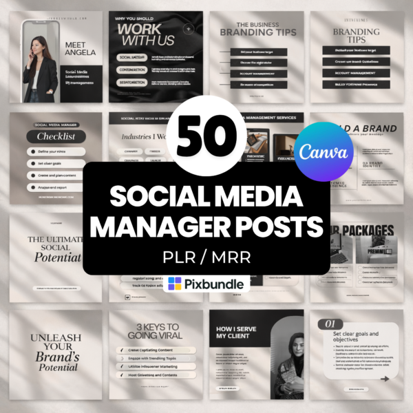 50 Social Media Manager Post Templates - Pixbundle